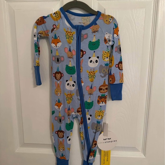 Little Sleepies | One Pieces | Ls Blue Birthday Animals 62m | Poshmark